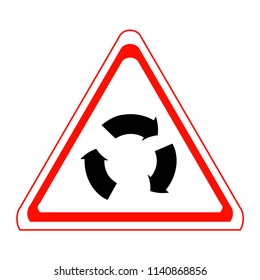 Red Triagle Roundabout Sign Vector Image Stock Vector (Royalty Free ...