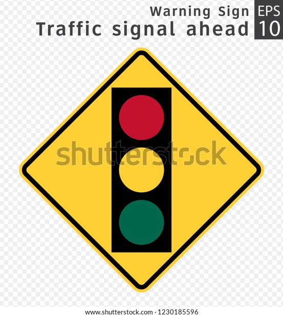 Road Sign Warning Advance Traffic Control Stock Vector (Royalty Free ...