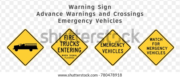 Road Sign Warning Advance Warnings Crossings Stock Vector (Royalty Free ...