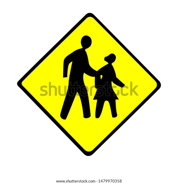 Road Sign Warning Dangerous School Isolated Stock Vector (Royalty Free ...