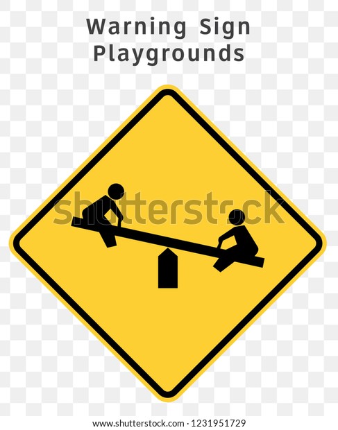 Road Sign Warning Playgrounds Vector Illustration: vector de stock ...