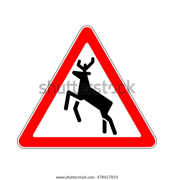 Road Sign Warning Wild Animals On Stock Vector (Royalty Free) 478657810