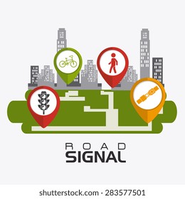 Road Signals Over White Background Vector Stock Vector (Royalty Free ...
