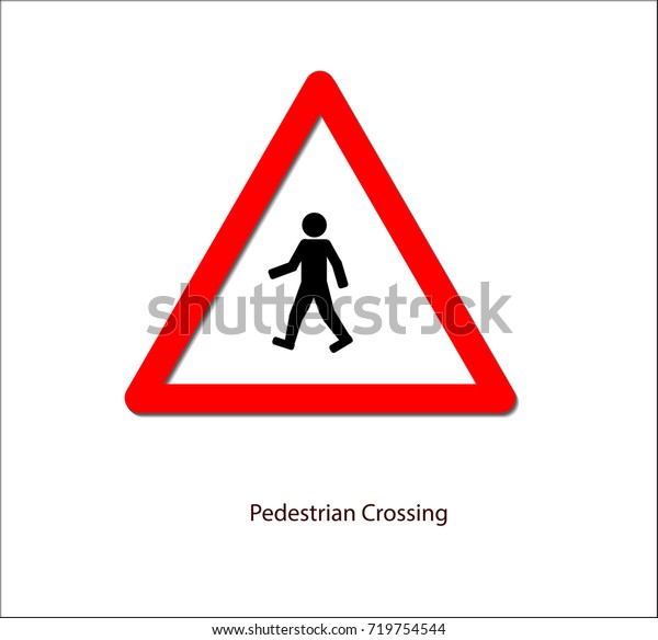 Road Signpedestrian Crossing Stock Vector (Royalty Free) 719754544 ...