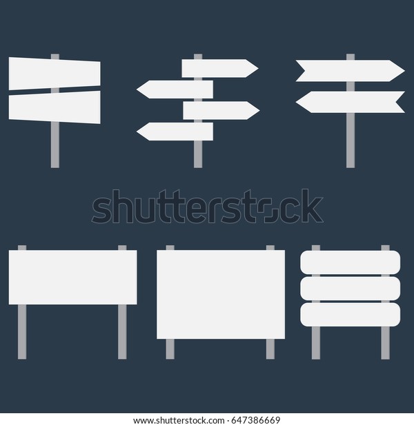 Road Signs Board Flat Design Icon Stock Vector (Royalty Free) 647386669 ...