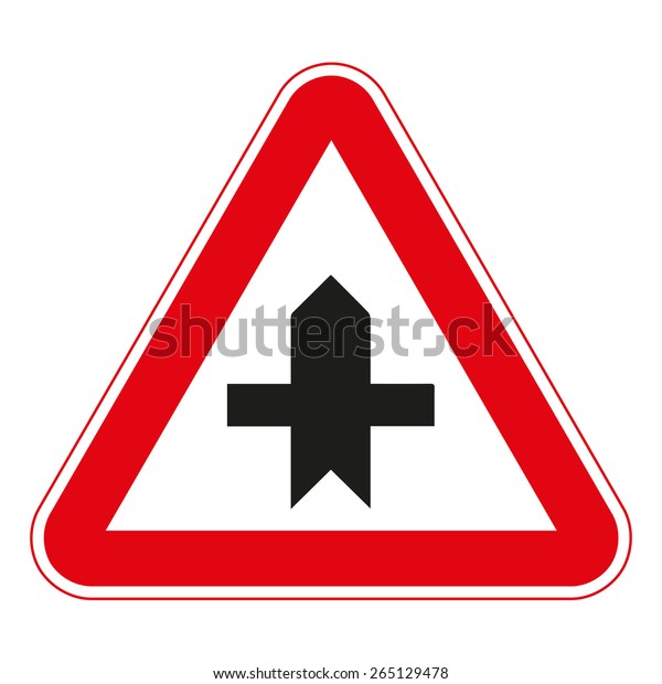 Road Signs Crossroads Minor Road Stock Vector (Royalty Free) 265129478 ...
