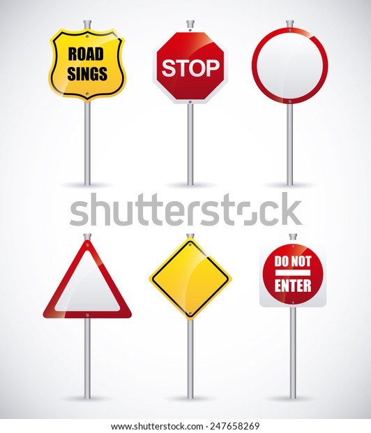 Road Signs Design Vector Illustration Eps10 Stock Vector (Royalty Free ...