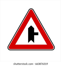 Road Signs Junction Minor Side Road Stock Vector (Royalty Free ...