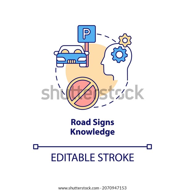 Road Signs Knowledge Concept Icon Driving Stock Vector (Royalty Free ...