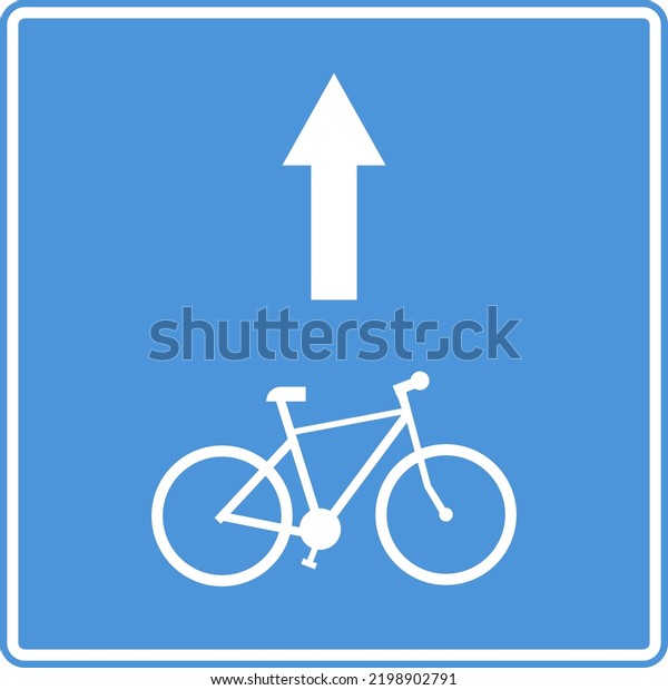 Road Signs Lane Cyclists Bicycle Arrow Stock Vector (Royalty Free ...