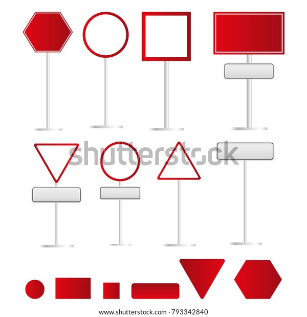 Road Signs On White Transparent Background Stock Vector (Royalty Free ...