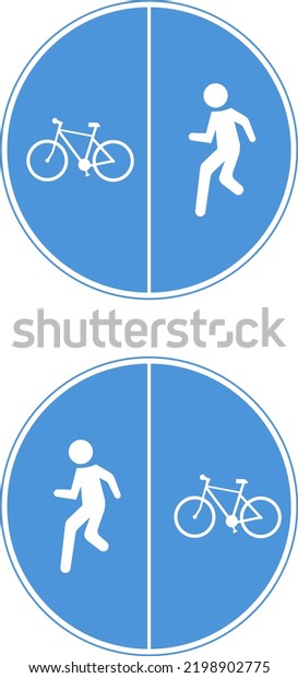 Road Signs Pedestrian Bicycle Paths Traffic Stock Vector (Royalty Free ...