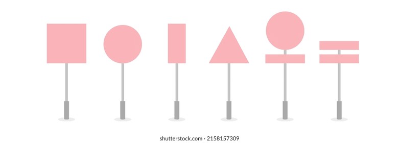 Road Signs Pink Design On White Stock Vector (Royalty Free) 2158157309 ...