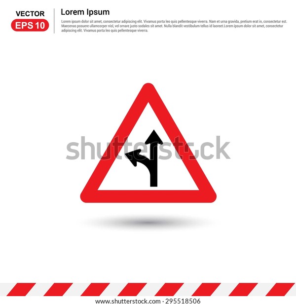 Road Signs Proceed Straight Turn Left Stock Vector (Royalty Free ...