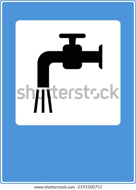 Road Signs Service Drinking Water Tap Stock Vector (Royalty Free ...