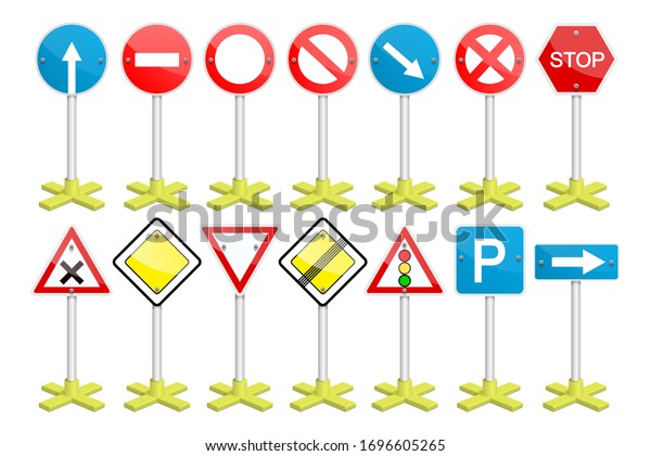 Panneaux routiers. Indicateurs de circulation. Illustration : image ...