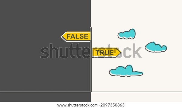 Road Signs True False Pointing Opposite Stock Vector (Royalty Free ...