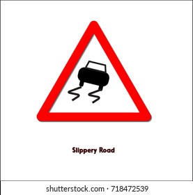 Slippery Road Traffic Signs Symbols Vector: เวกเตอร์สต็อก (ปลอดค่า ...