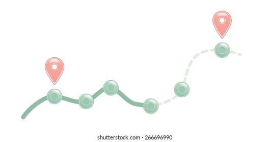 Road Somewhere Map Isolated On White Stock Vector (Royalty Free ...