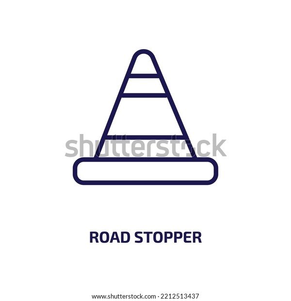 Road Stopper Icon Construction Collection Thin Stock Vector (Royalty ...
