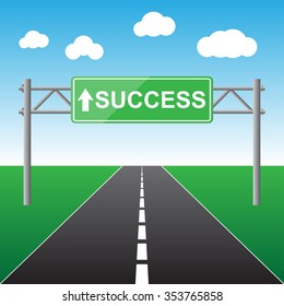 Road Success Arrow Vector Stock Vector (Royalty Free) 353765858 ...
