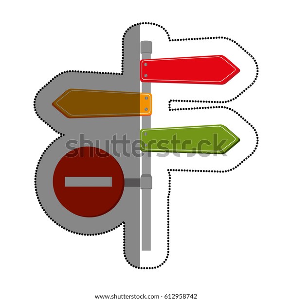 Road Traffic Signal Arrow Stock Vector (Royalty Free) 612958742 ...