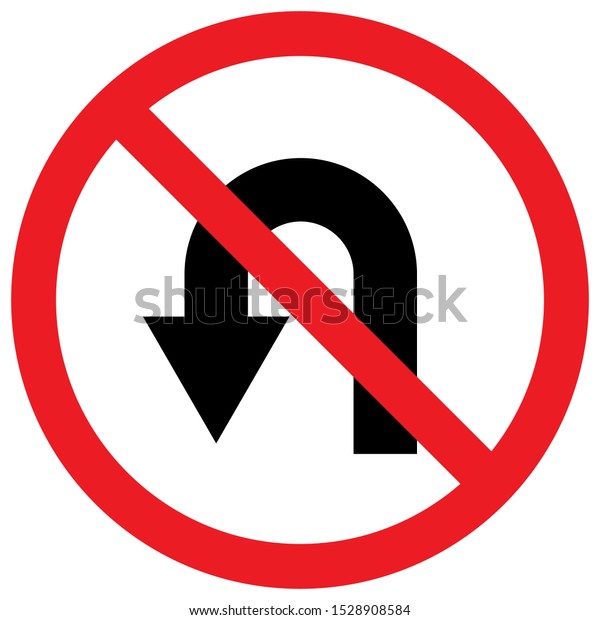 Road Traffic Warning Sign No Uturn Stock Vector (Royalty Free ...