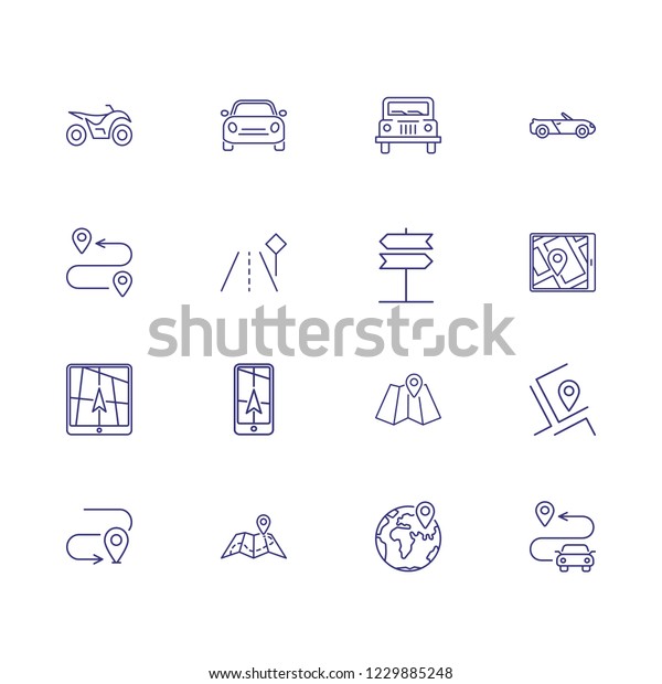 Road Trip Line Icon Set Vehicle Stock Vector (Royalty Free) 1229885248 ...