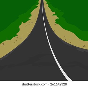 Road Vector Cartoon Landscape Background: เวกเตอร์สต็อก (ปลอดค่า ...