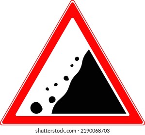 Road Warning Sign Sign Carefully Falling Stock Vector (Royalty Free ...