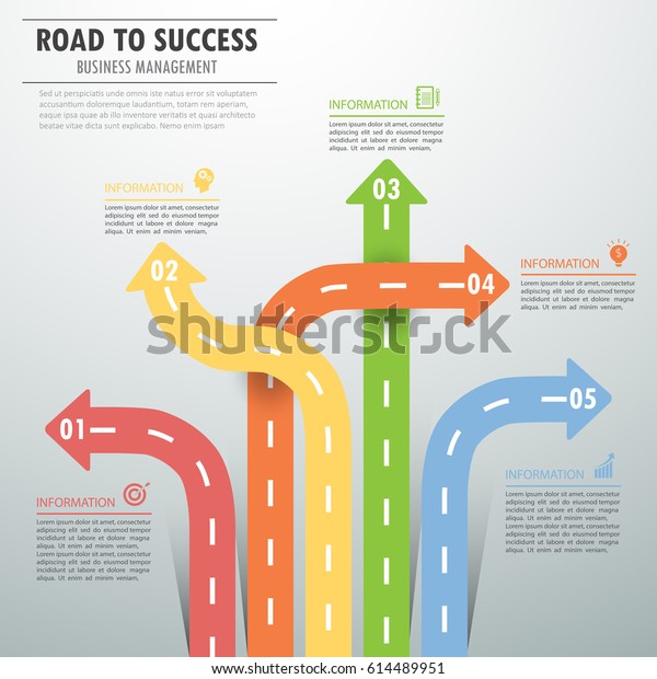 Road Way Infographic Template 5 Options: Vector có sẵn (miễn phí bản ...