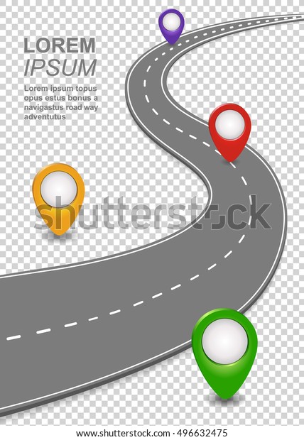 Road Way Navigation Infographic Highway Template Stock Vector (Royalty ...
