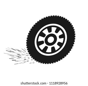 Road Wheel Spin Icon Stock Vector (Royalty Free) 1118928956 | Shutterstock