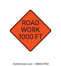 Road Work 1000 Ft Sign Isolated Stock Vector (Royalty Free) 1480417958 ...