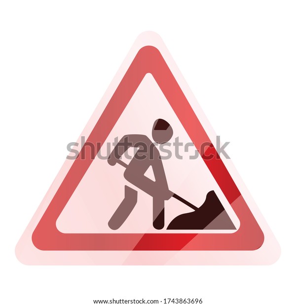 Road Work Sign Icon Cartoon Road Stock Vector (Royalty Free) 1743863696 ...