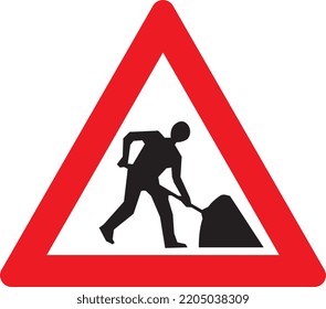 Road Work Under Construction Sign Stock Vector (Royalty Free ...