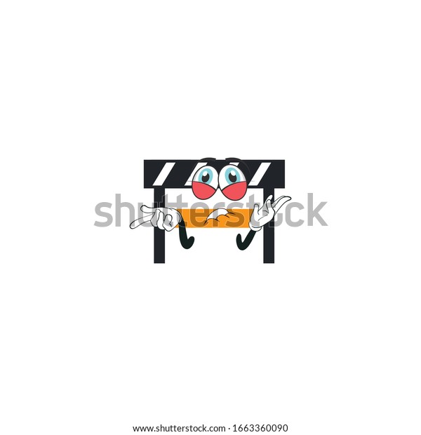 Roadblock Cartoon Characters Design Expression You Stock Vector ...