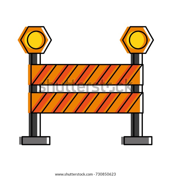 Roadblock Road Sign Icon Image Stock Vector (Royalty Free) 730850623 ...