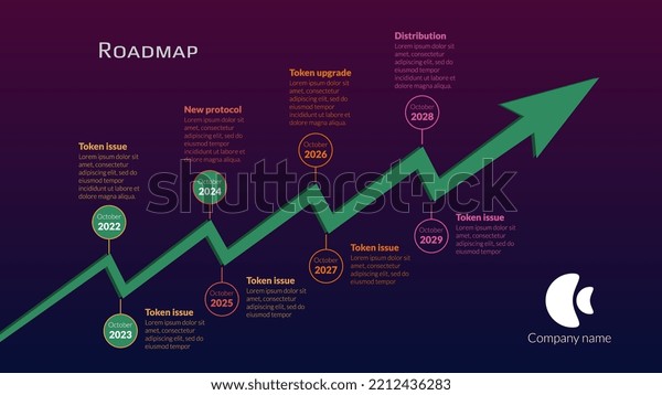 Roadmap Upward Trend Arrow Many Colored Stock Vector (Royalty Free ...