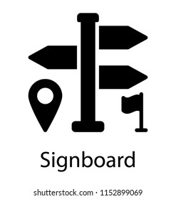 Roadside Symbol Three Arrows Stand Pointing Stock Vector (Royalty Free ...