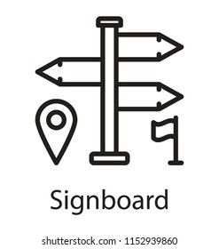 Roadside Symbol Three Arrows Stand Pointing Stock Vector (Royalty Free ...