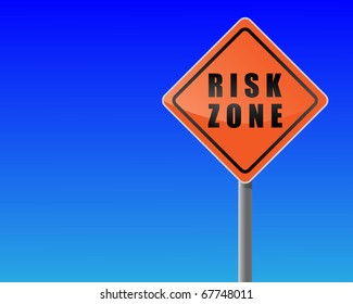 Roadsign Risk Zone Sky Background Vector Stock Vector (Royalty Free ...