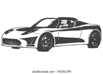 Roadster Vector Black Illustration Isolated On Stock Vector (Royalty ...