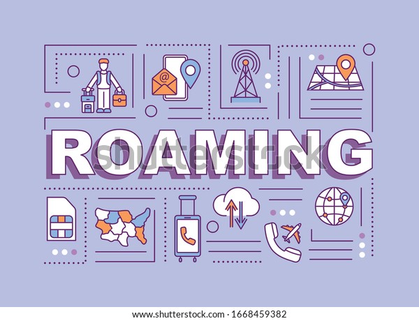 Roaming Word Concepts Banner Wireless Telecommunication Stock Vector ...
