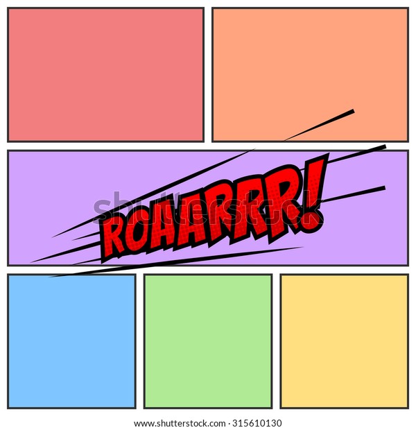 Roar Comic Book Cartoon Background Though Stock Vector (Royalty Free ...
