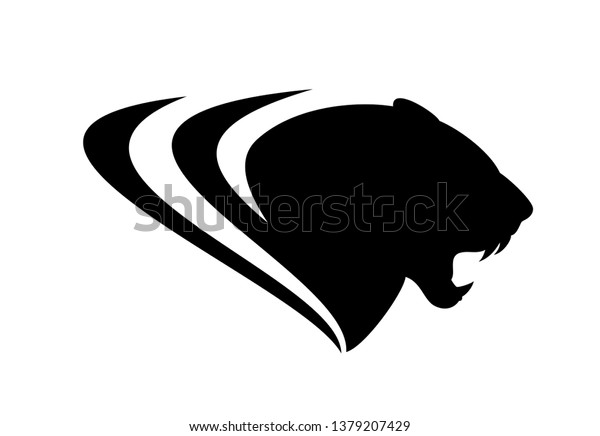 Roaring Black Panther Profile Head Vector Stock Vector (Royalty Free ...