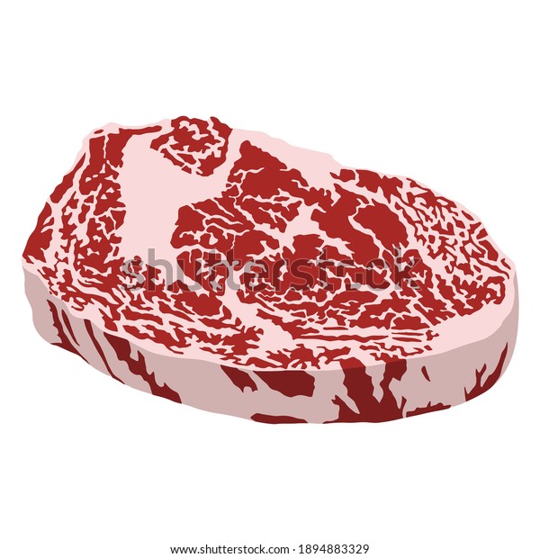 Roast Beef Isolated Illustration Flat Style Stock Vector (Royalty Free ...