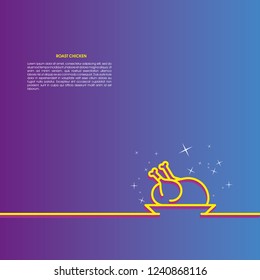 Roast Chicken Gradient Background Illustration Vector Stock Vector ...