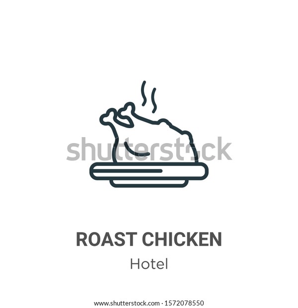 Roast Chicken Outline Vector Icon Thin Stock Vector (Royalty Free ...