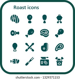 Roast Icon Set 16 Filled Roast Stock Vector (Royalty Free) 1329371153